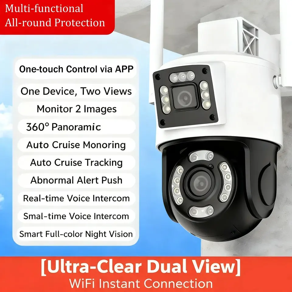 5MP Dual-Lens CMOS Sensor Wireless Pan-Tilt Security Camera Wi-Fi ...
