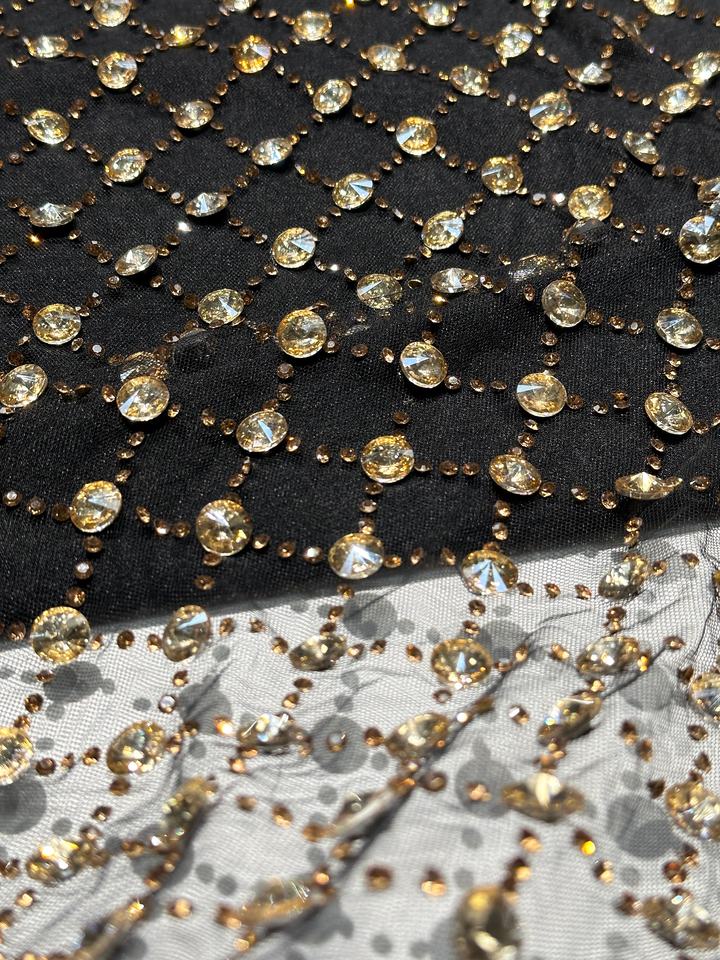 Geometric Beaded Diamond Mesh Lace Fabric for Wedding Dresses, Evening ...