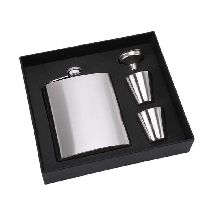 Custom 7oz 8oz Stainless Steel Hip Flask Set with Funnel Whiskey Gift ...