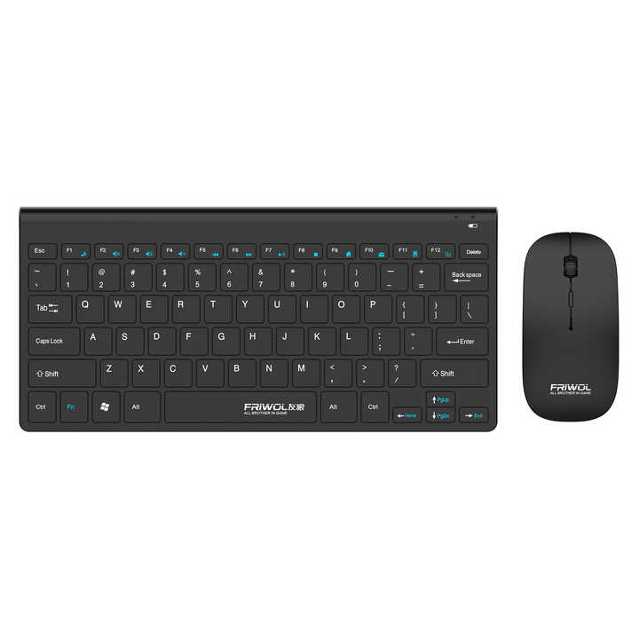 Mini Ergonomic 2.4G Wireless Waterproof Chiclet Keyboard Combo 1600 DPI ...