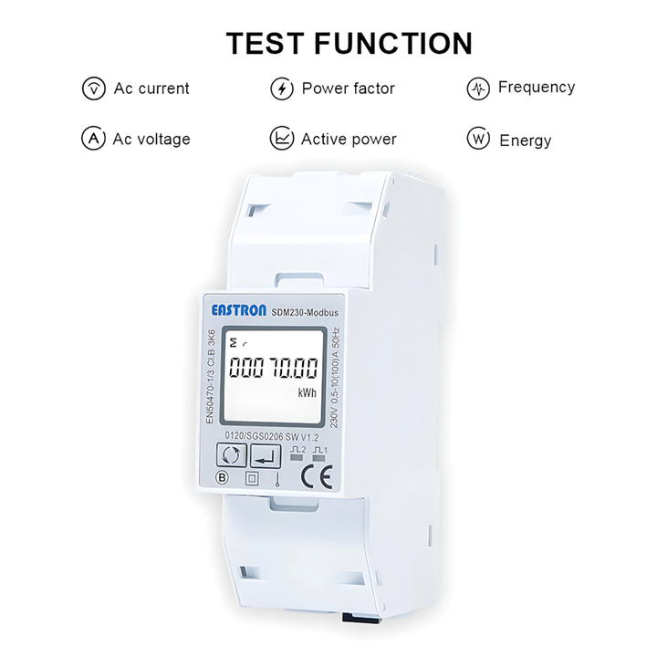 Single Phase 2 Pulse Output +Modbus Bidirectional Solar Dc Energy Meter Rs485 Digital Smart ...