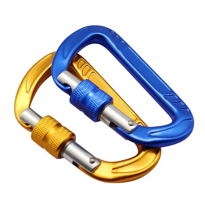 D-Shape Aluminum Carabiner Clip for Climbing & Mountaineering Versatile ...