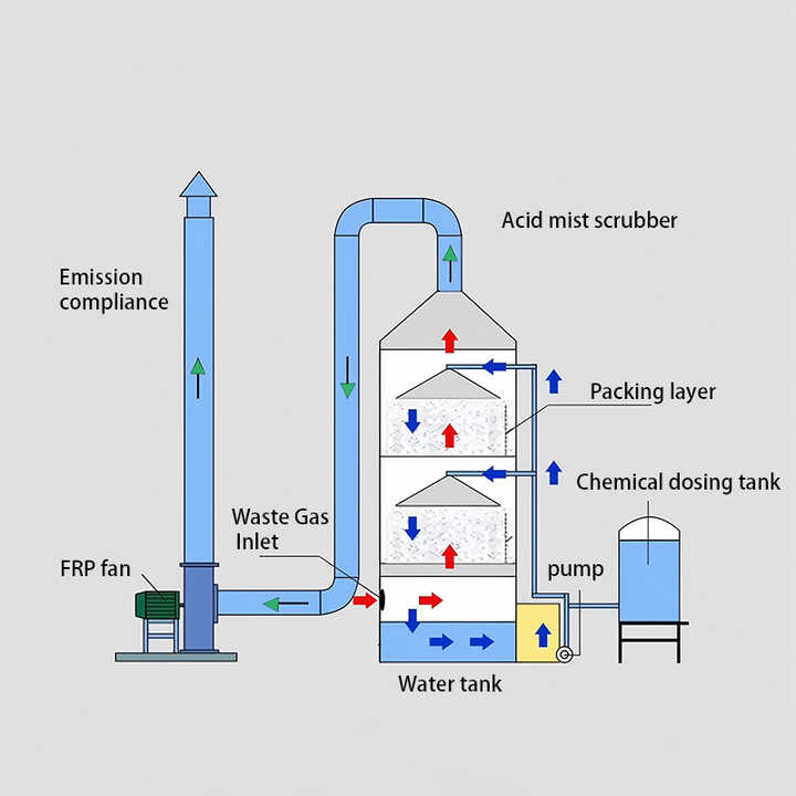 High Quality FRP Wet Gas Scrubber Tower for Corrosion Resistance