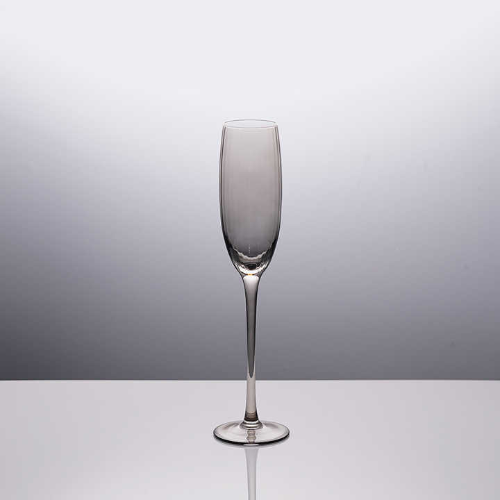 Vintage Customize Vertical Flute Crystal Grey Wine Goblet Crystal Glass ...