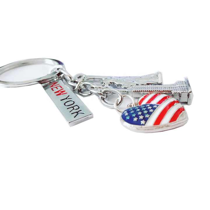 Empire State Building key chain Statue of Liberty key chain I love New ...