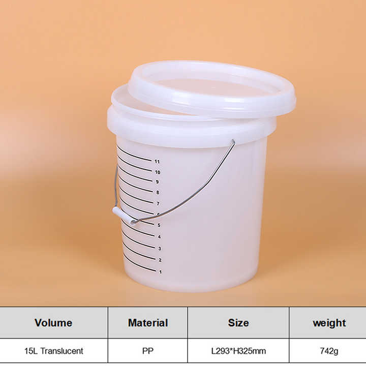 15L Measuring Round Plastic Bucket - Durable & Versatile