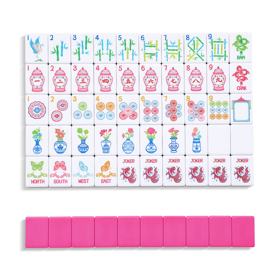 160 Red Layered Mahjong Tiles Melamine America Mahjong Tiles China ...