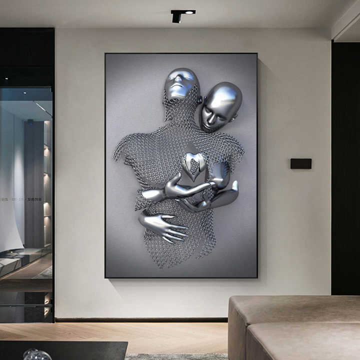 Modern Heart Art Painting on Canvas - Perfect for Home Decor