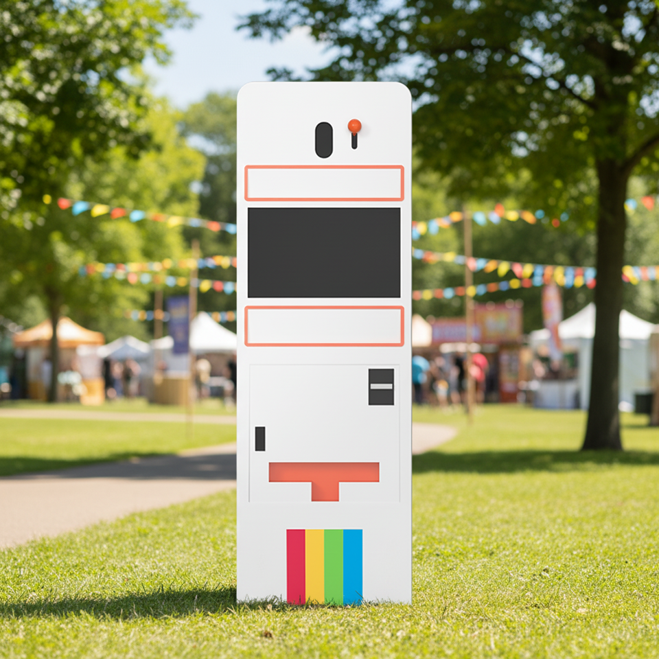 Vertical Compact Photo Booth with Printer for Shopping Mall Retail ...