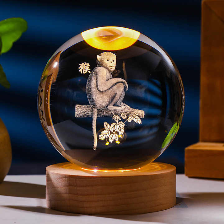 Crystal Solar System Sphere - Elegant 3D Laser Engraved Gift