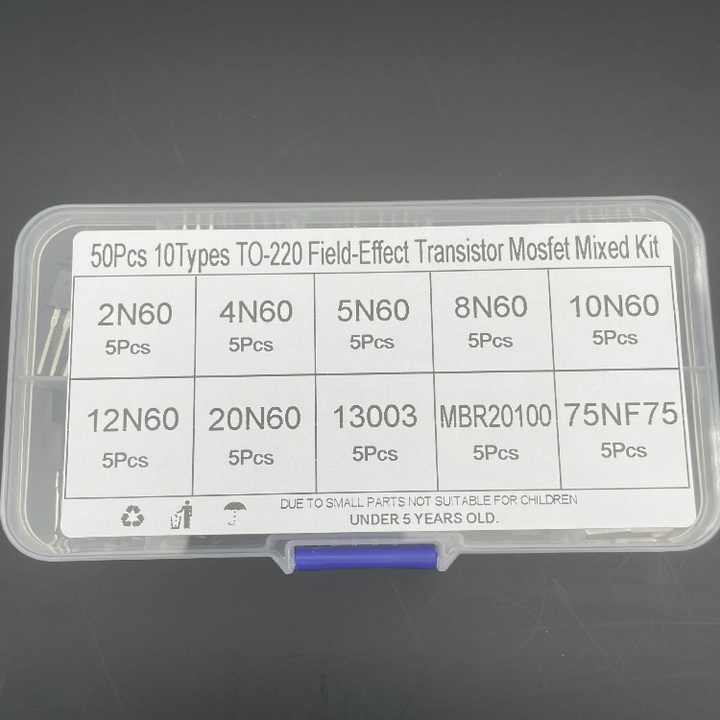 FYX Stock 50Pcs 10Types TO-220 Field Effect Transistor Mosfet Mixed Kit ...