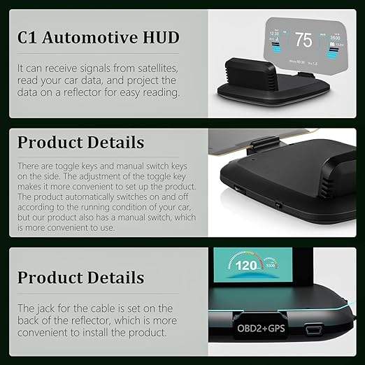 Oem 5'' Hd Projection Hud C1 || Head-up Display For Cars || Obd2+gps ...