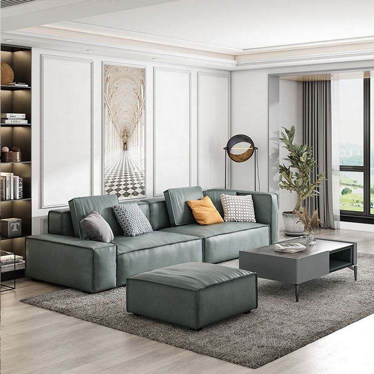 Customized Living Room Furniture - Modern Fiber Leather Sofas