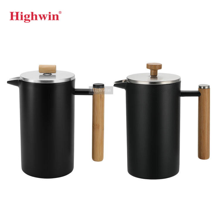 HIGHWIN Handheld French Press Coffee Maker Double Wall Stainless Steel ...