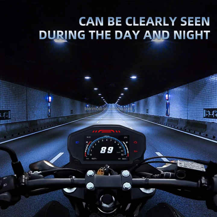 Universal Speed Meter for Motorbike - LCD TFT Digital Speedometer ...