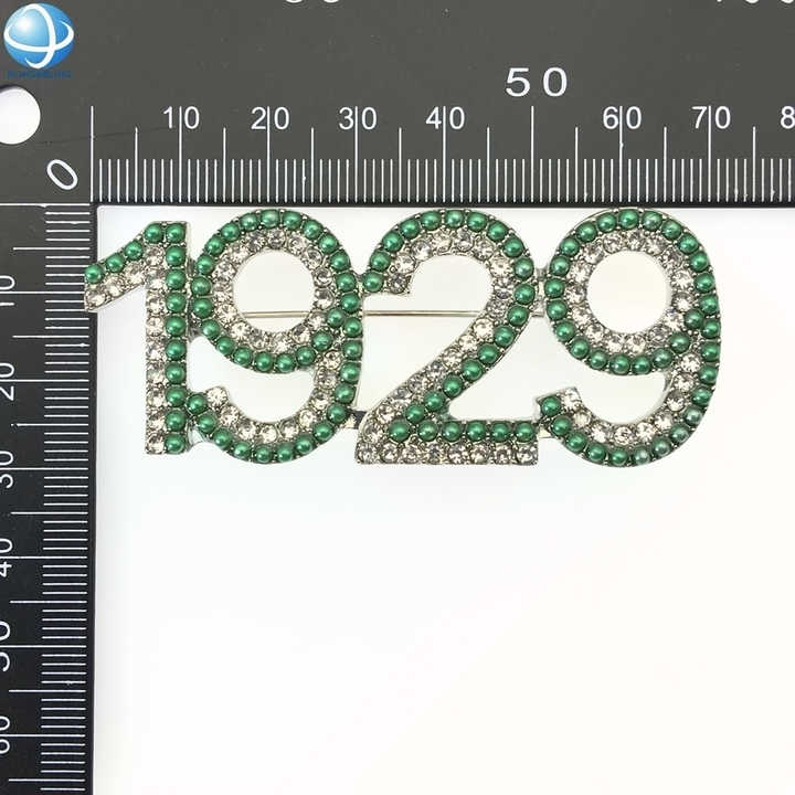 Custom Year Number Greek Sorority Rhinestone Pearl Alloy Brooch Pin for ...