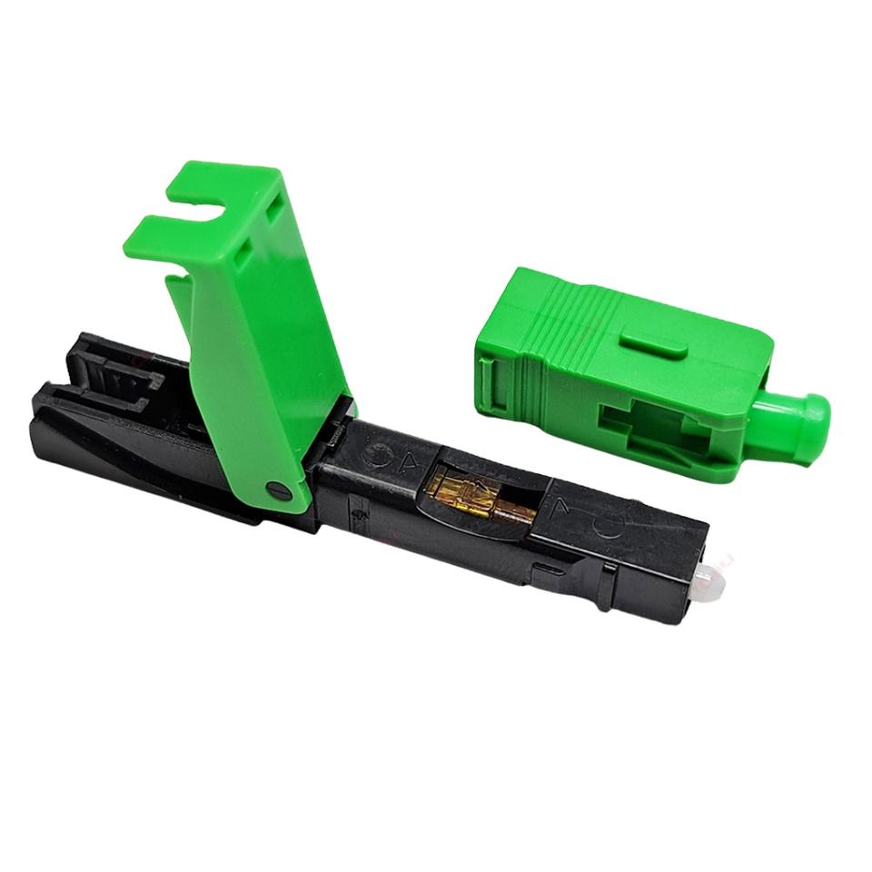 SC APC Fiber Optic Fast Connector FTTH Drop Cable Optical Mechanical Quick Connector 3G 4G 5G ...