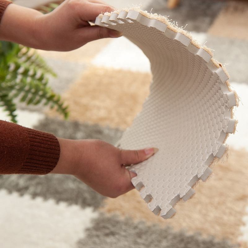 High Density Non-Toxic Kids Carpet Mats Interlocking Suede Home ...