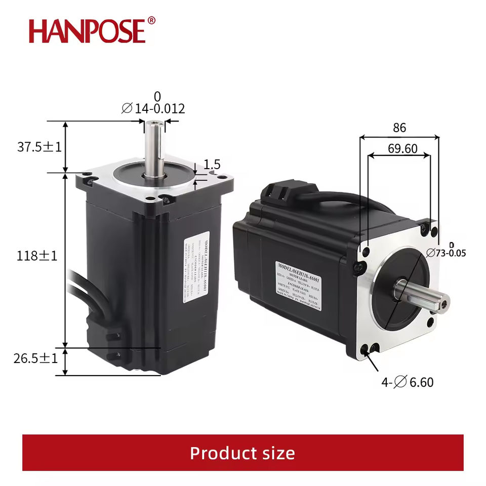 HANPOSE Nema34 Closed Loop Stepper Motor 86EH118 6A 8.0n.M Shaft ...