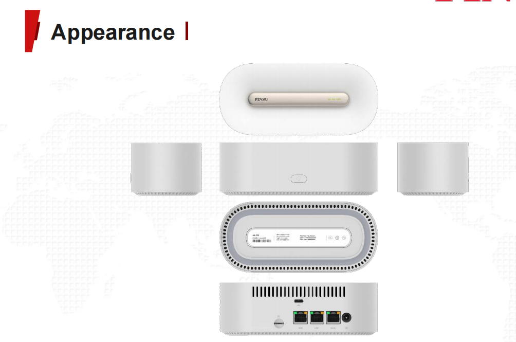 راوتر Pinsu R200 5G المحمول اللاسلكي واي فاي مع راوتر RJ45 5G CPE WiFi