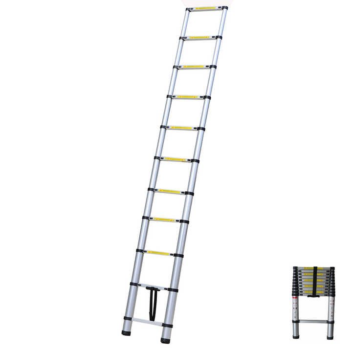 Foldable Ladder Aluminum Portable Types 8 ft Easy Folding Telescopic ...