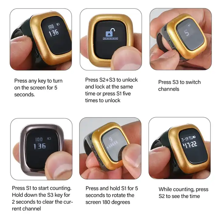 Muslim Smart Islamic Electronic Ring Tasbeeh Wearable Digital Counter ...