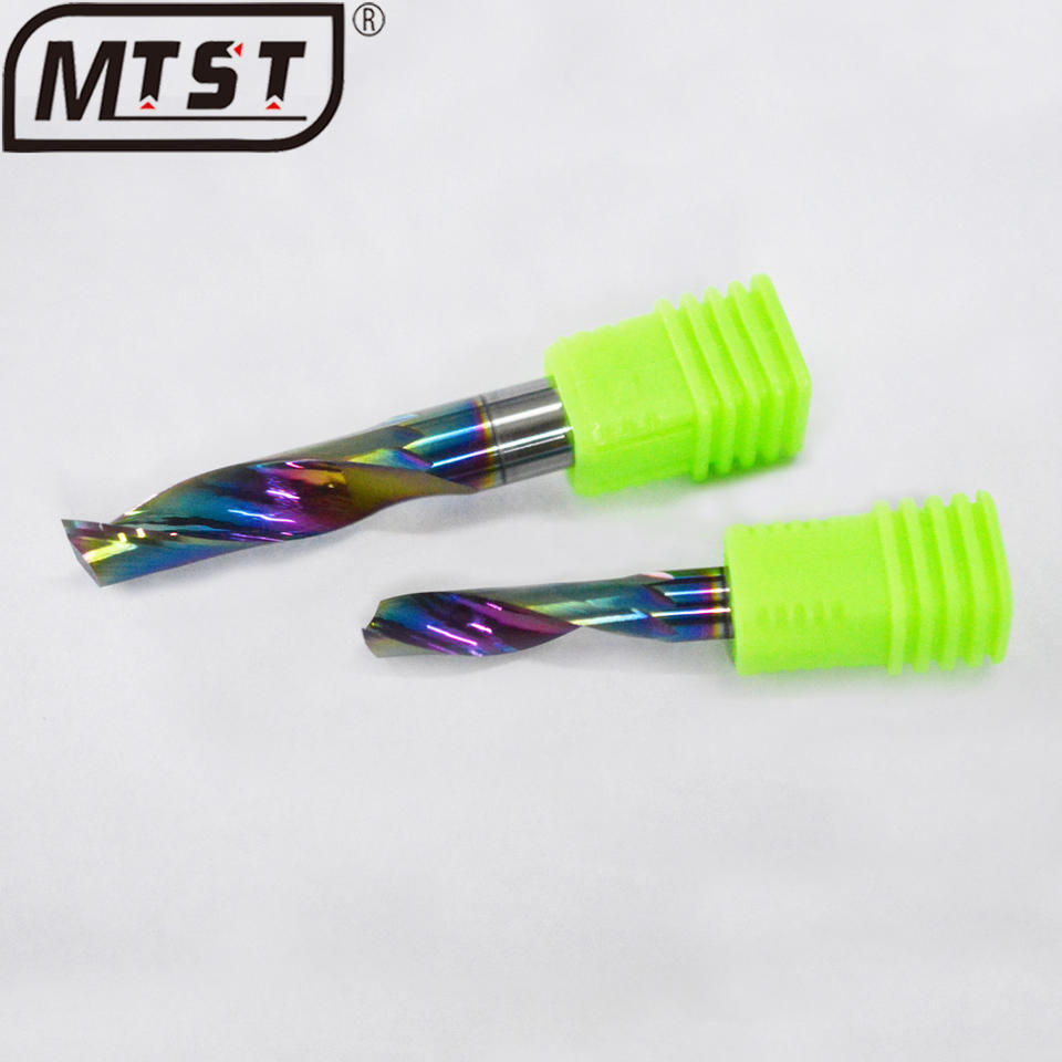 8 10 12mm DLC Colorful Coating Tungsten Steel Single Flute Aluminum ...