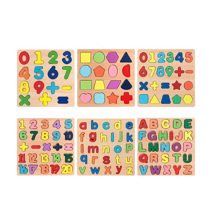 Wholesale Wooden Board Game Alphabet Number Kids Montessori 3d Learning ...