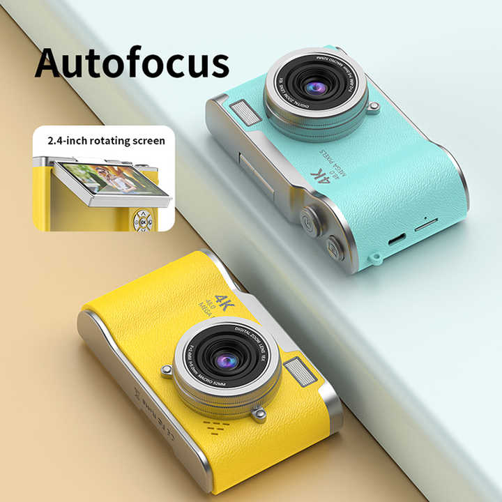 2025 New Flip Screen Camera with LED Fill Light & 8X Zoom