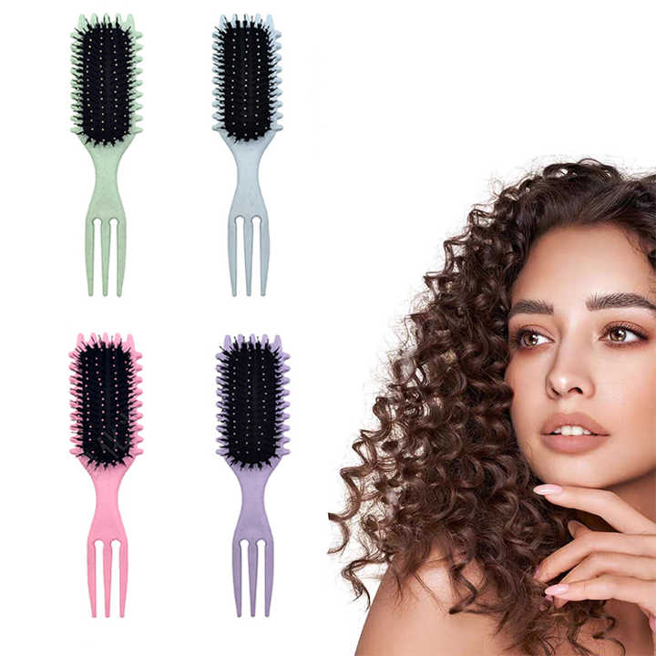 OEM Factory Custom Three Pronged Bristle Nylon Air Cushion Brush Curly ...