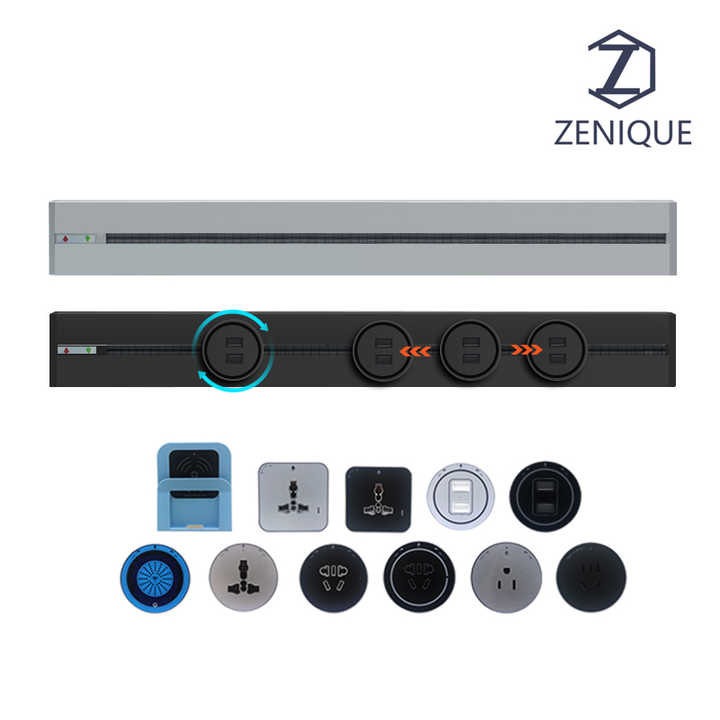 70MM Width Surface Mounted Smart Kitchen Office Rail Power Track System ...