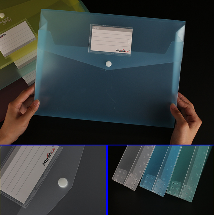 A4 Translucent PP Material Plastic Briefcase Portable Waterproof File ...