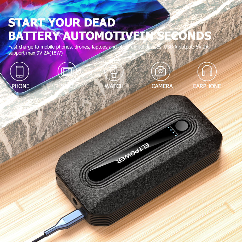 Auto Booster 800A Peak Current Truck/Car Jump Starter Power Bank LED ...