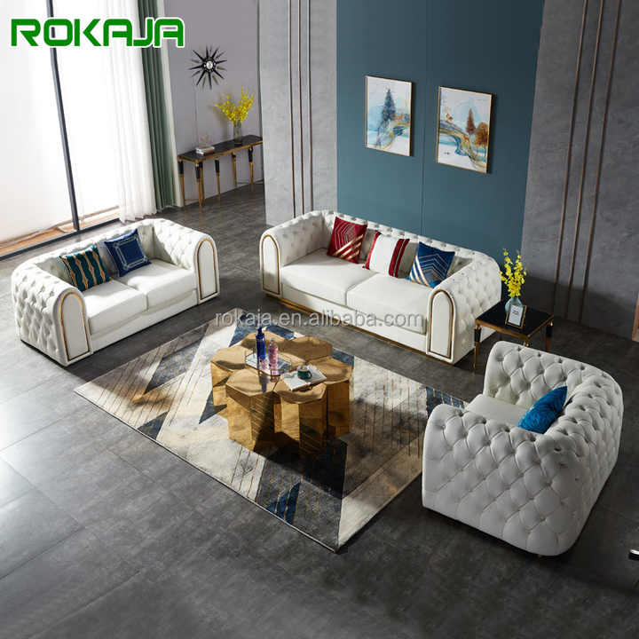 Italian Style 1 2 3 Seat Sofa Set - Luxury Living Room Furniture