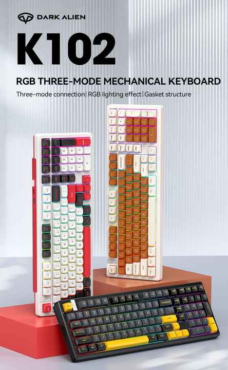 Customized Three-Mode Wireless Gaming Keyboard - DARK ALIEN K102