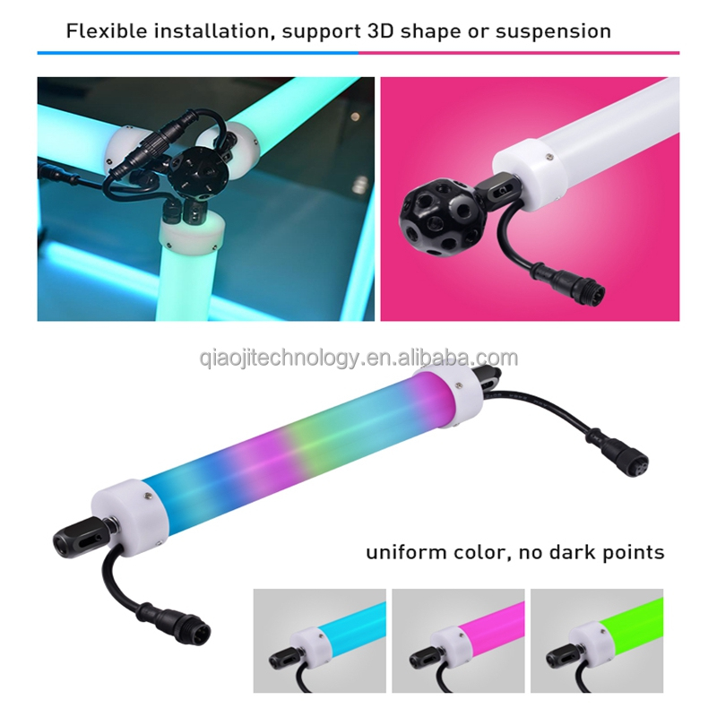 DC24v Artnet LED Tube DMX512 RGB 360 Degree Tube Light Multiple Shape ...
