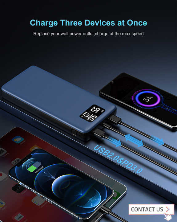 26800mah 100wh kapasitas tinggi nilai baterai eksternal pengisian cepat PD 45W Power Bank li ...