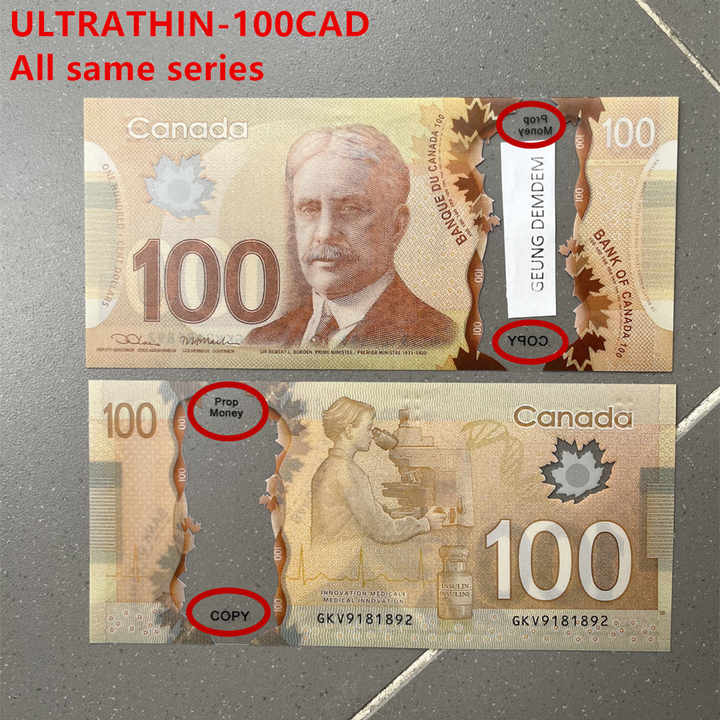 Matte Effect Transparent Movie Polymer Canadian Prop Money