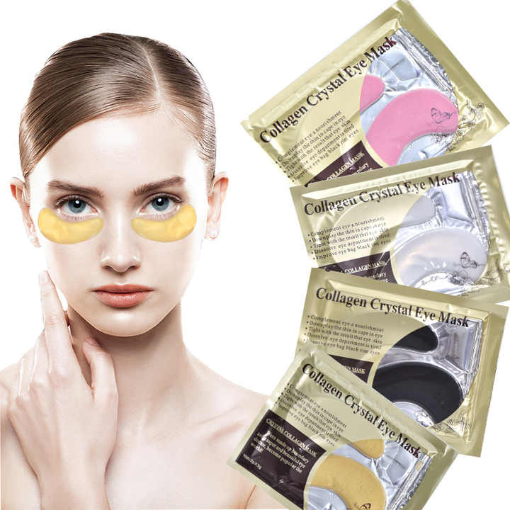 Custom Package Anti-wrinkle Crystal Eye Sleeping Mask 24k Golden ...