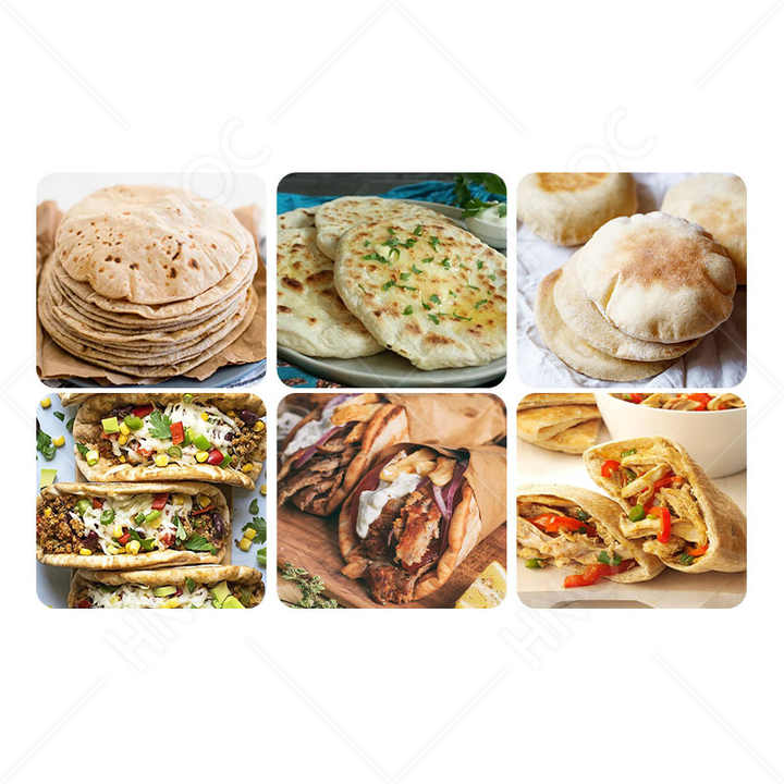 HNOC Full Automatic Arabic Bread Production Line Paratha Make Machine ...