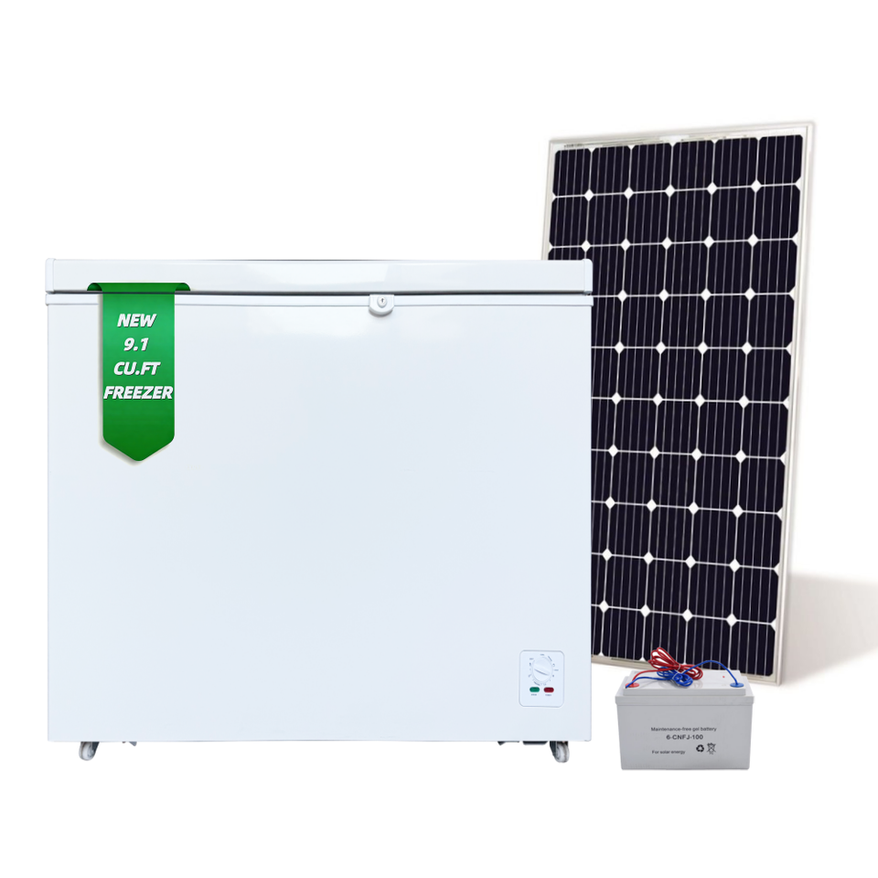 12V/24V 258l Manual Defrost Solar Deep Freezer Solar Panel Battery Kit ...