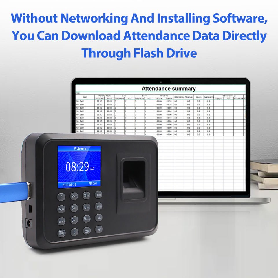 Smart Biometric Fingerprint Time Attendance Clock Recorder