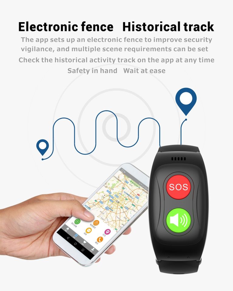 Elder Wearable Alert Smart Watch - Emergency Call Button