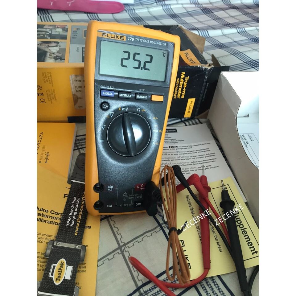 FLUKE 179 TRUE RMS DIGITAL MULTIMETER &TEMPERATURE (NEW FACTORY SEALED ...