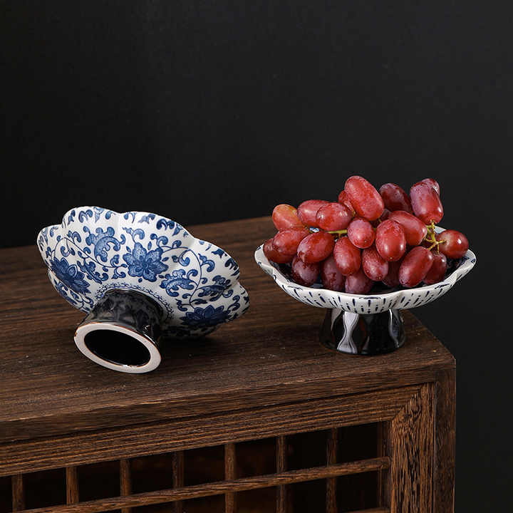 Compote Fruit Plate Retro Chinese Household Pastry Ceramic Small ...