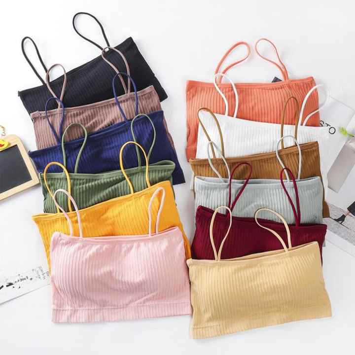 Women Tank Crop Top Seamless Camisole Teenage Crop Top Student Girls ...