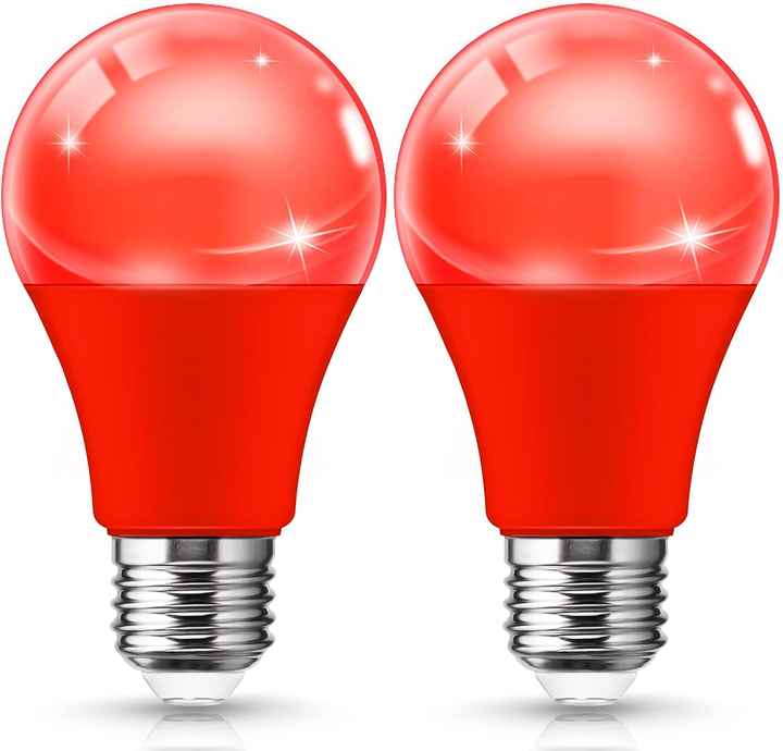 LOHAS Red Color Light Bulb 7W 9W E26 E27 A19 Indoor Holiday Decorative ...