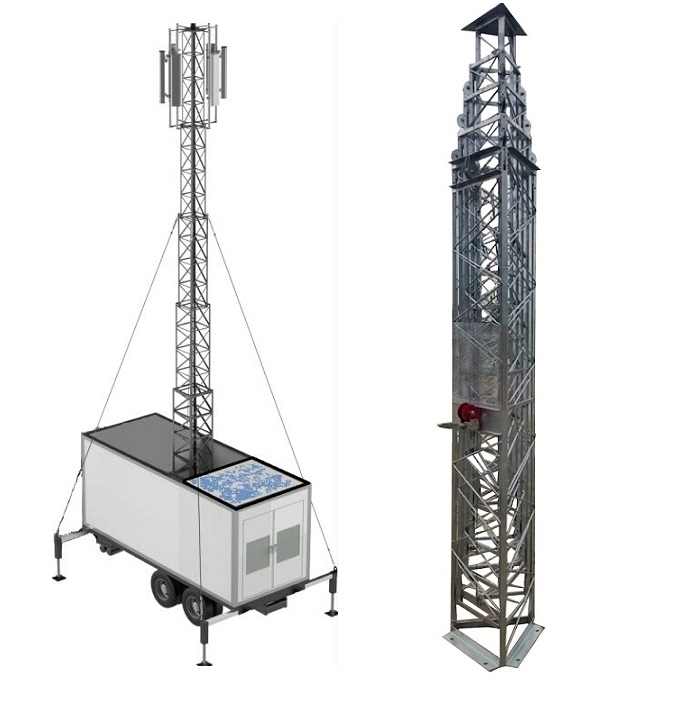 40ft 60 Foot 15m Tilt over Capability Galvanized Steel Tower