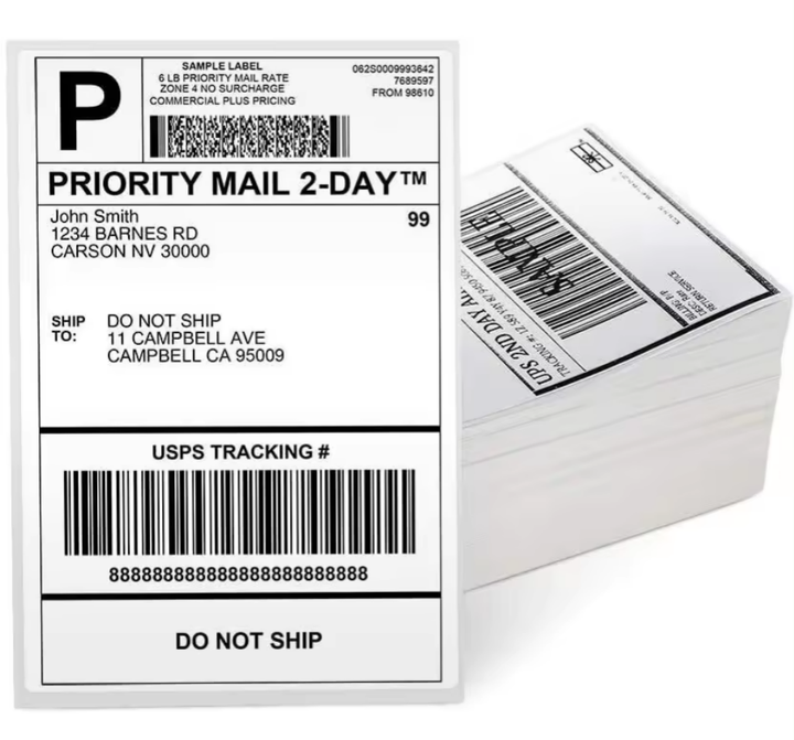 Thermal Printer Packaging Labels 4"x6" Fanfold Shipping Barcode ...