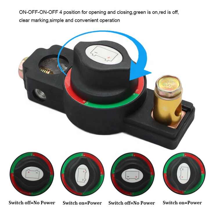 12V-48V 300A Heavy Duty Top Post Battery Disconnect Switch Battery Kill ...